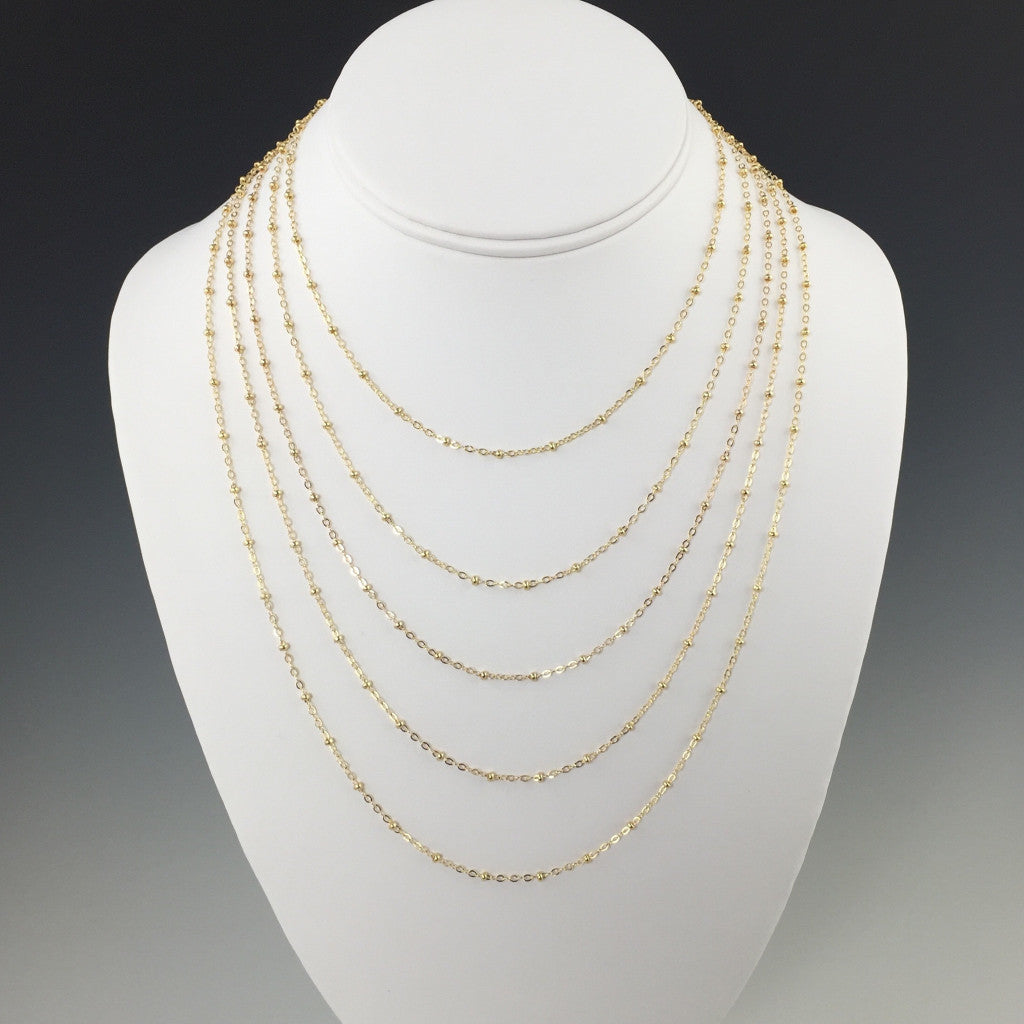 Gold Beaded Chain – Martha Ponn Designs